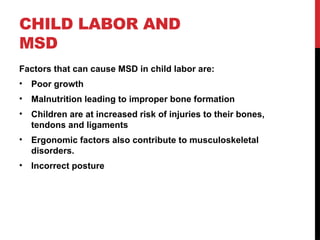 MSD 2 Child labour. The effects of child labour | PPT