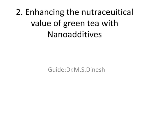 MSD, Green tea Capstone project.ppt