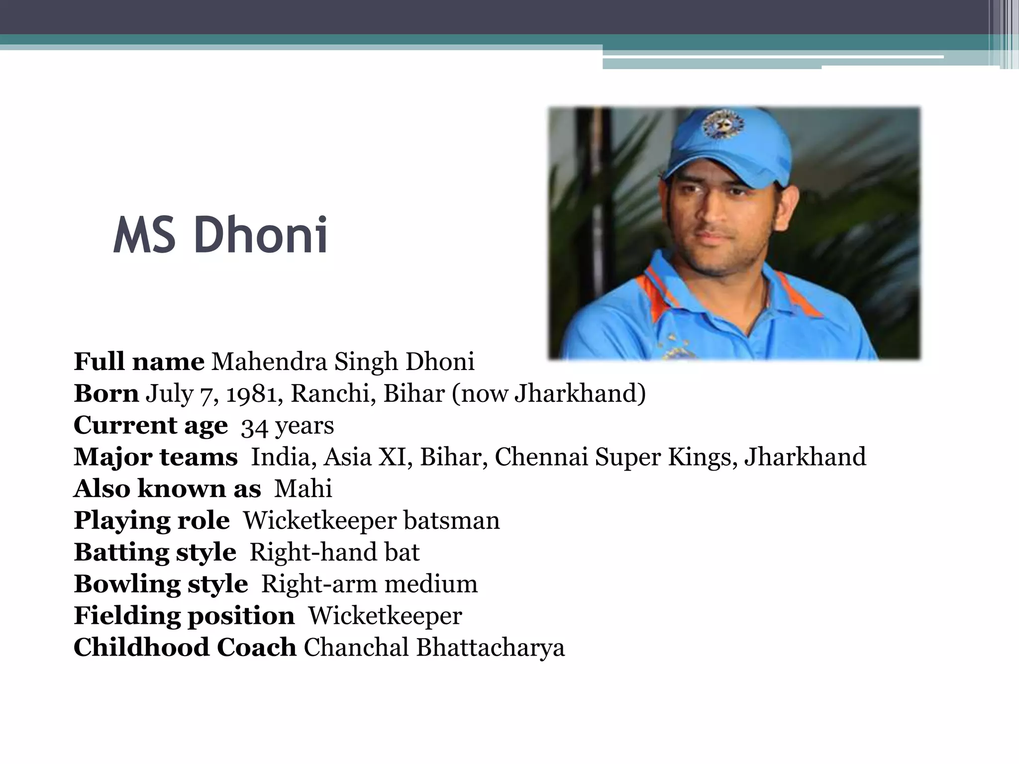 Ms dhoni | PPTX