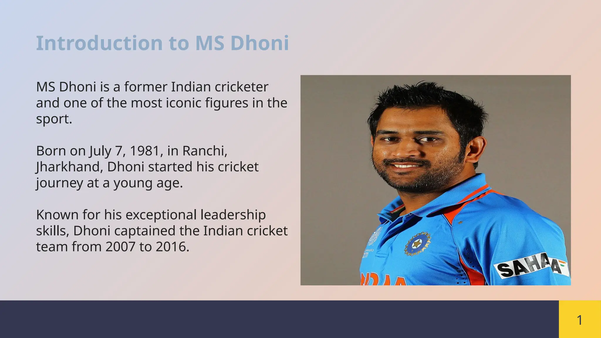 Ms Dhoni.pptx captain cool is best collection of | PPTX
