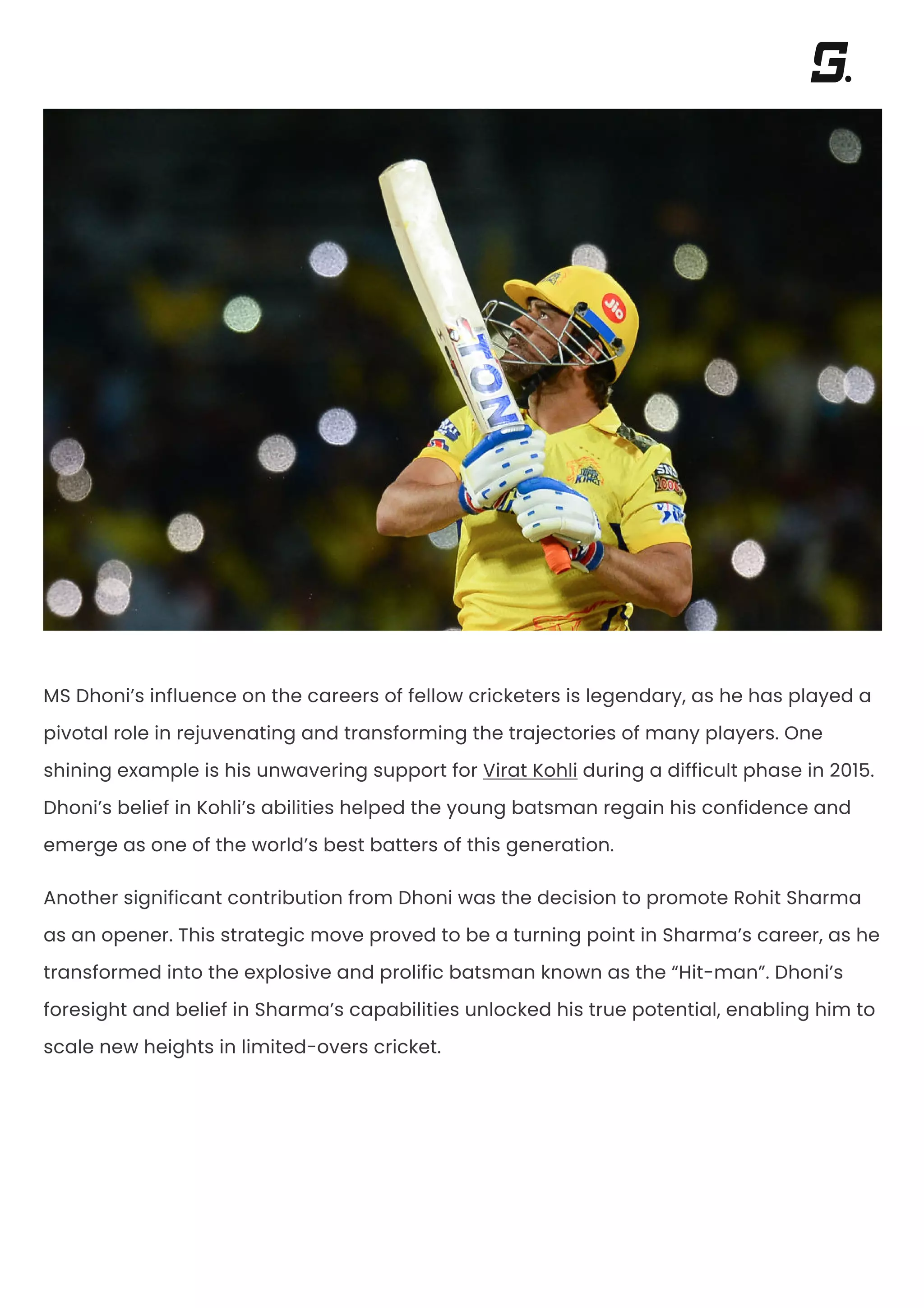 MS Dhoni- The Man with Golden Touch | PDF | Cricket | Sports