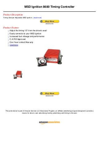 Msd ignition 8680 timing controller
