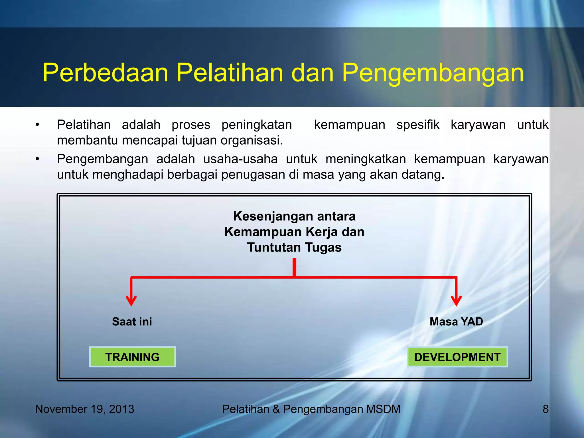 Msdm pelatihan dan pengembangan | PPTX