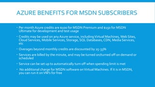MSDN Benefits for Azure DevTest | PPTX