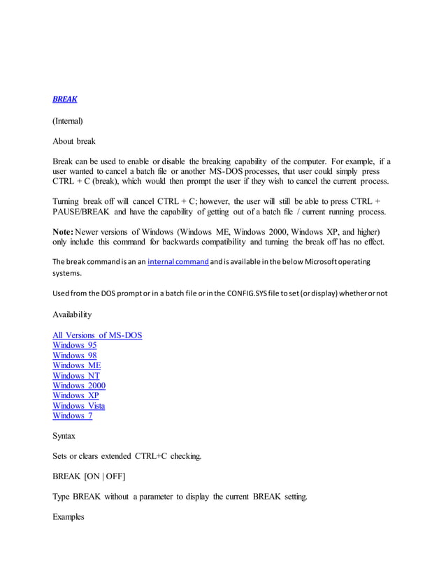 Msdos | DOCX | Operating Systems | Computer Software and Applications