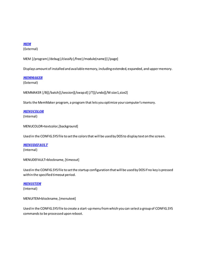 Msdos | DOCX | Operating Systems | Computer Software and Applications