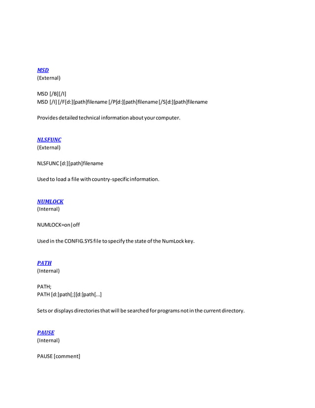Msdos | DOCX | Operating Systems | Computer Software and Applications