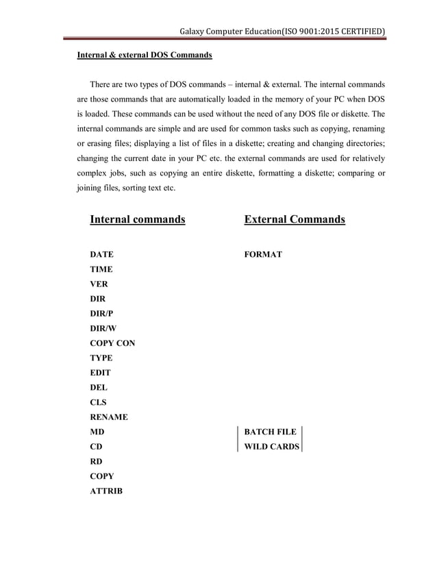 Ms dos full explanation | PDF