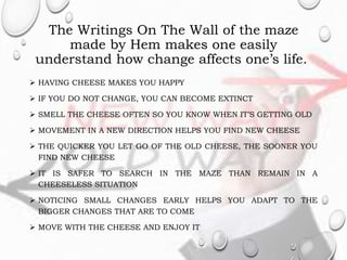 Who Moved My Cheese ppt | PPTX