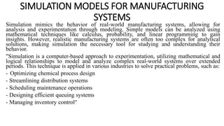 Manufacturing systems Design presentation. | PPTX | Mechanical and ...