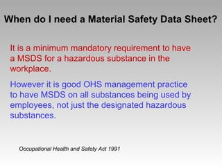 Material Safety Data Sheets | PPT
