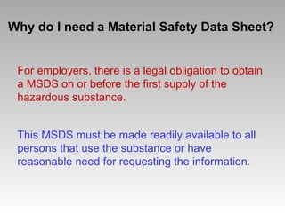 Material Safety Data Sheets | PPT