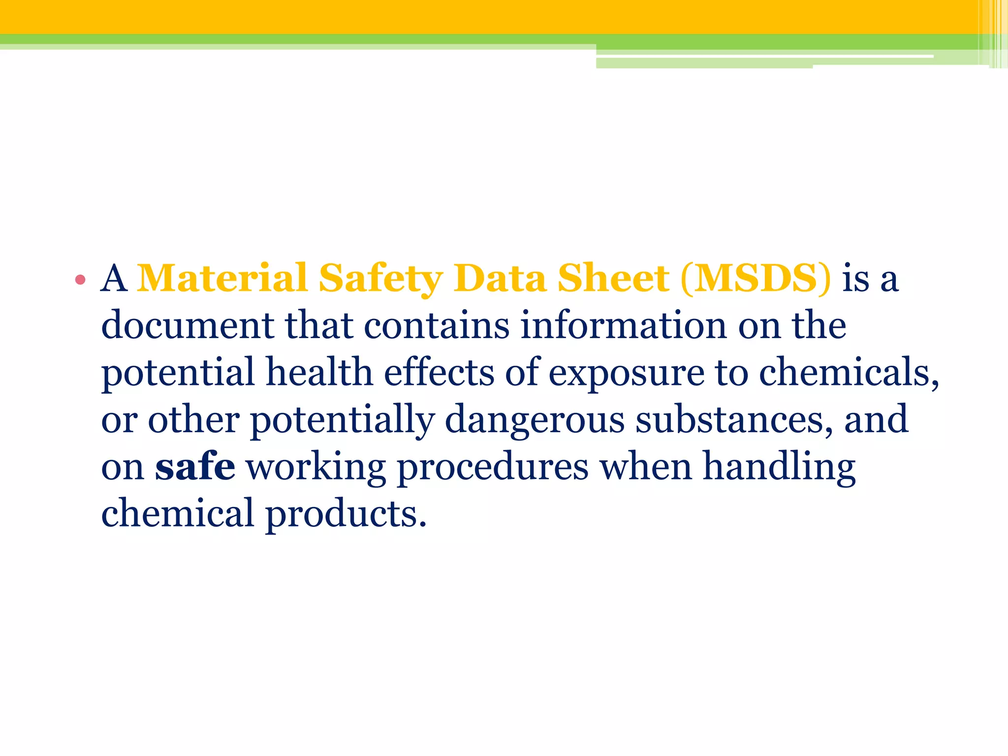 MATERIAL SAFETY DATA SHEET or SAFETY DATA SHEET | PPTX