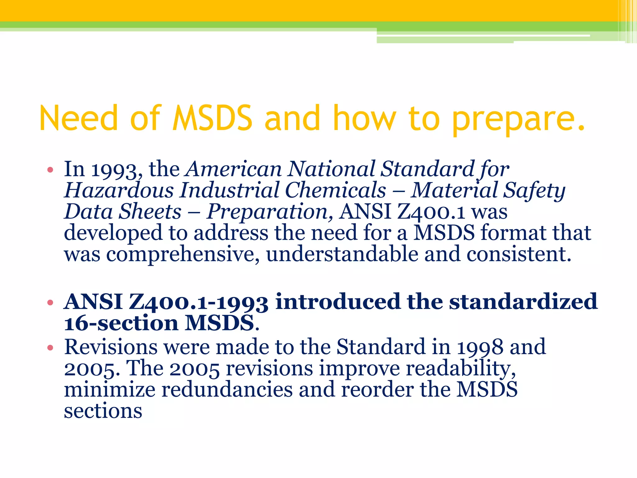 MATERIAL SAFETY DATA SHEET or SAFETY DATA SHEET | PPTX