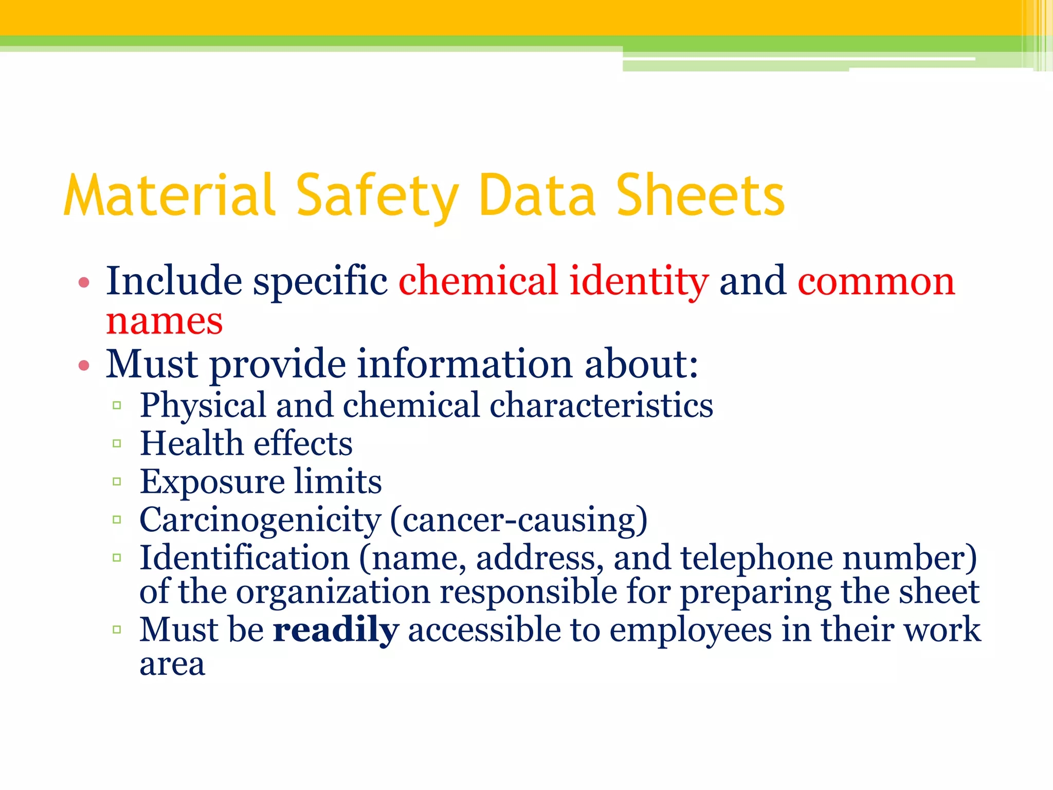 MATERIAL SAFETY DATA SHEET or SAFETY DATA SHEET | PPTX