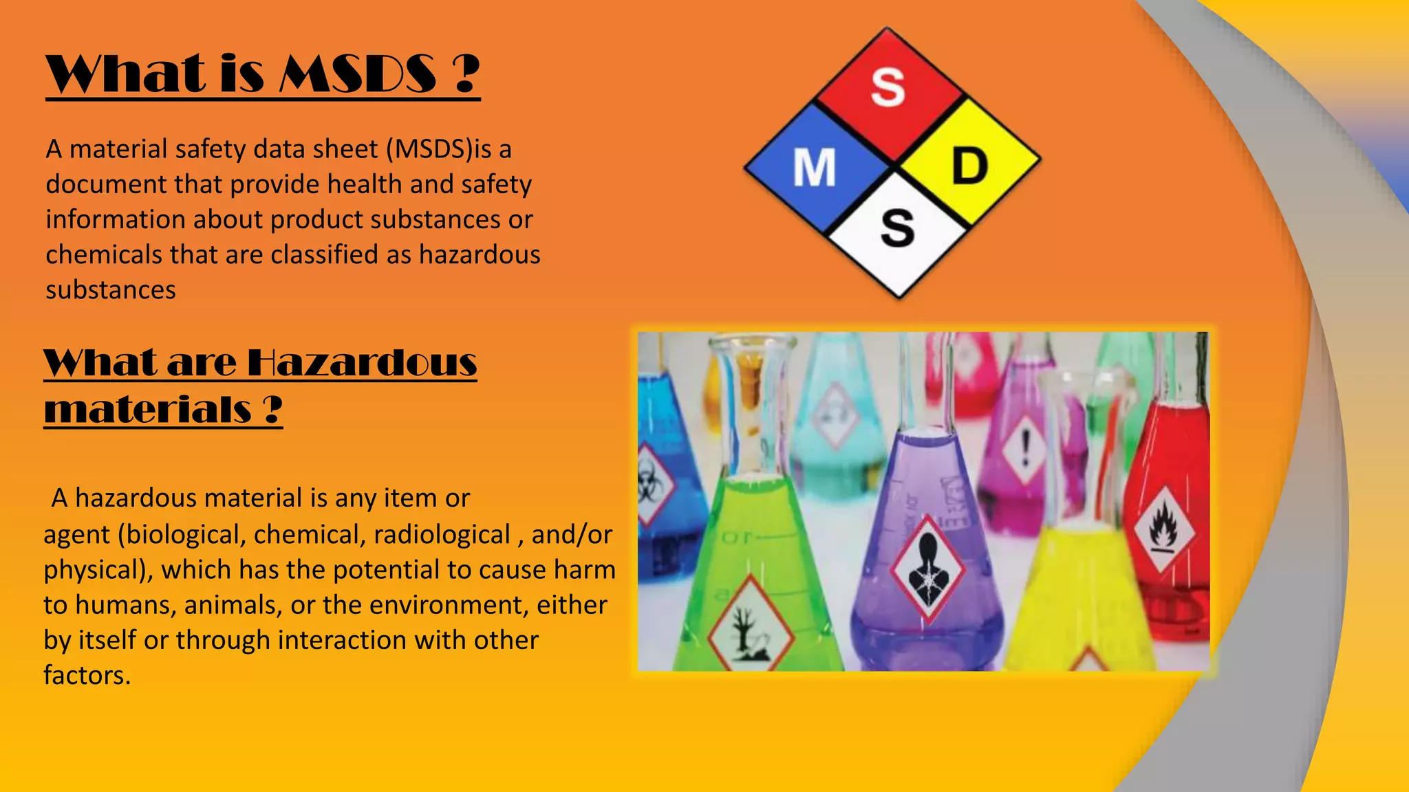 Msds | PPTX | Chemistry | Science