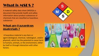 Msds | PPTX | Chemistry | Science