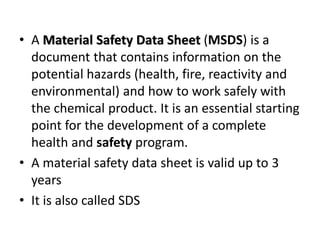 MSDS | Material Safety Data Sheet | Gaurav Singh Rajput | PDF