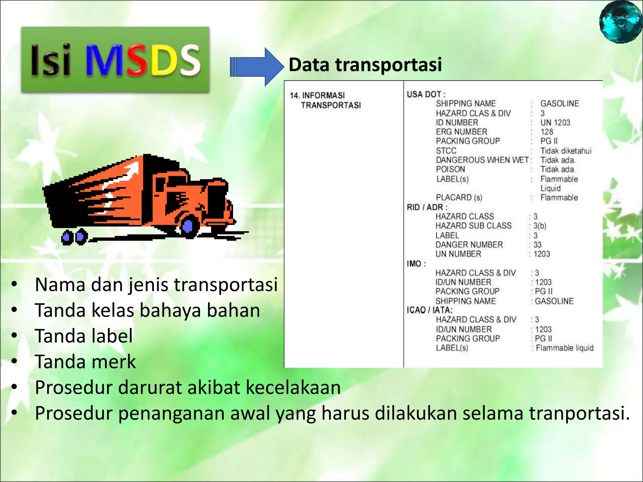 Pengenalan mengenai MSDS di lingkungan kerja | PPT