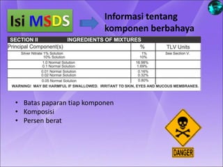 Pengenalan mengenai MSDS di lingkungan kerja | PPT
