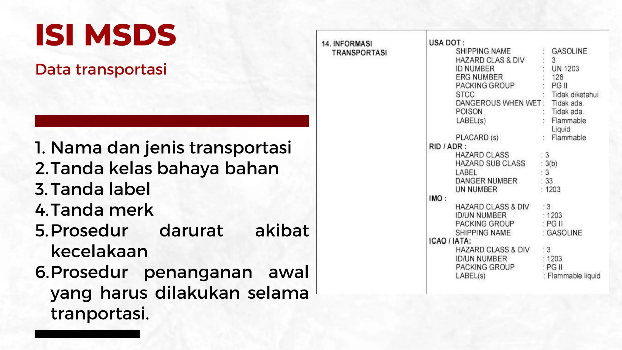 material safety data sheet for manufacture dan LDKB | PPT