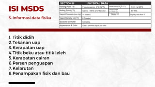 LEMBAR DATA KESELAMATAN KERJA DAN MSDS YANG DIBUTUHKAN | PPTX