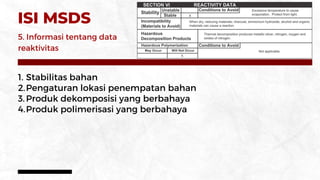 LEMBAR DATA KESELAMATAN KERJA DAN MSDS YANG DIBUTUHKAN | PPTX