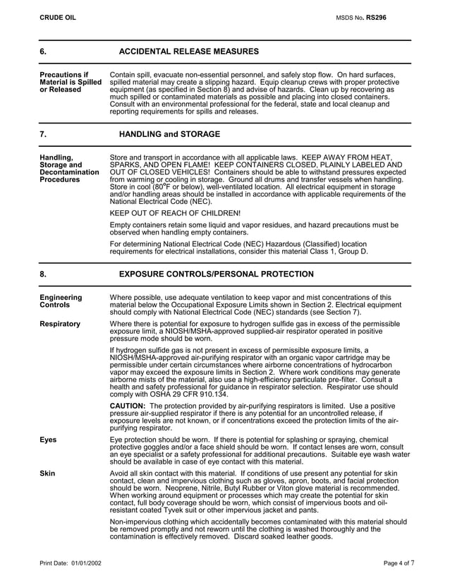 Msds crude-oil | PDF