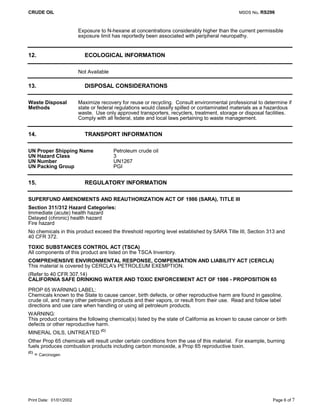 Msds crude-oil | PDF