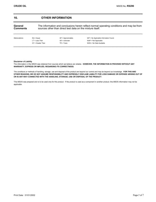 Msds crude-oil | PDF