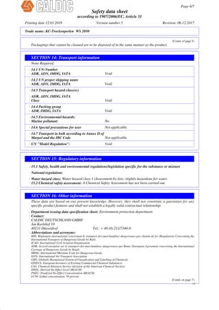 Msds kc desiccant granules ws-eng 147-24357 | PDF | Lung and ...