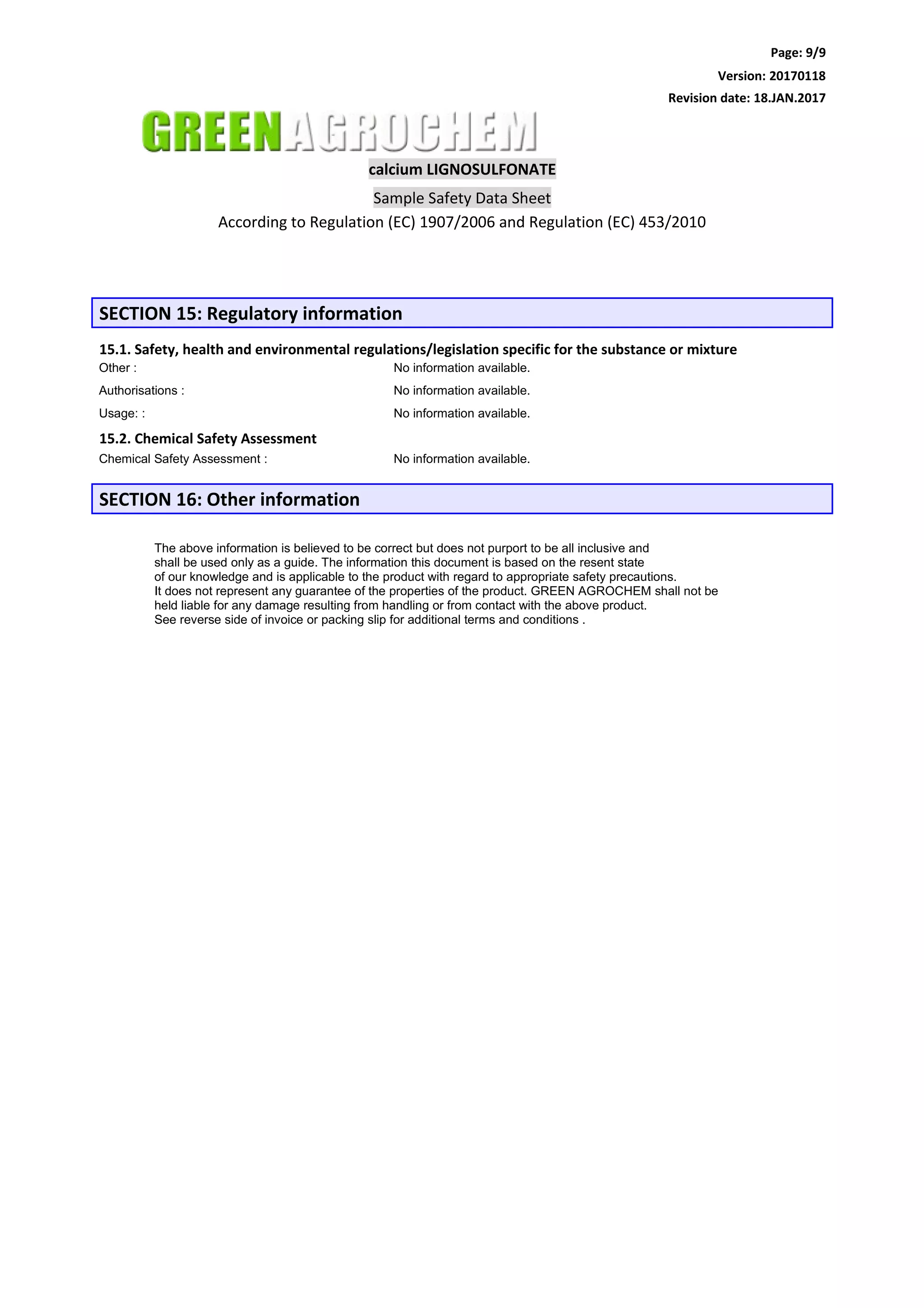 Msds magnesium lignosulfonate | DOC