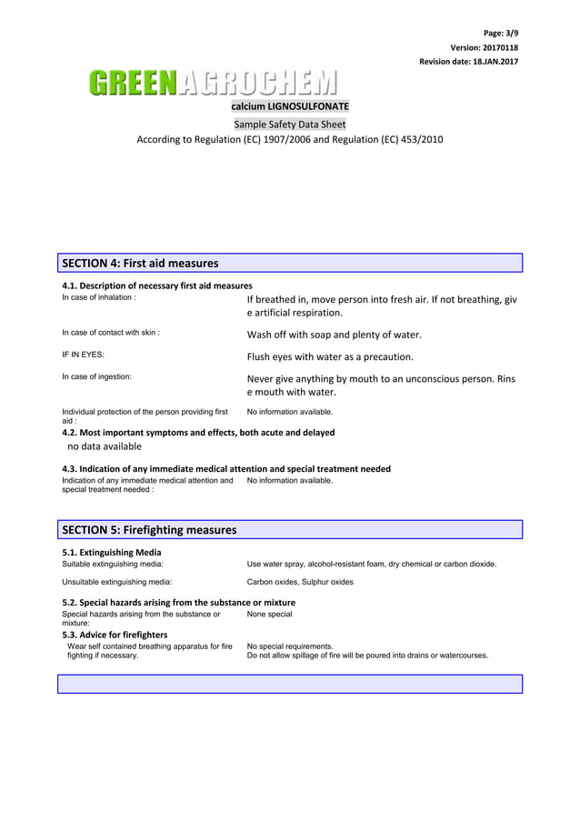 Msds magnesium lignosulfonate | PDF