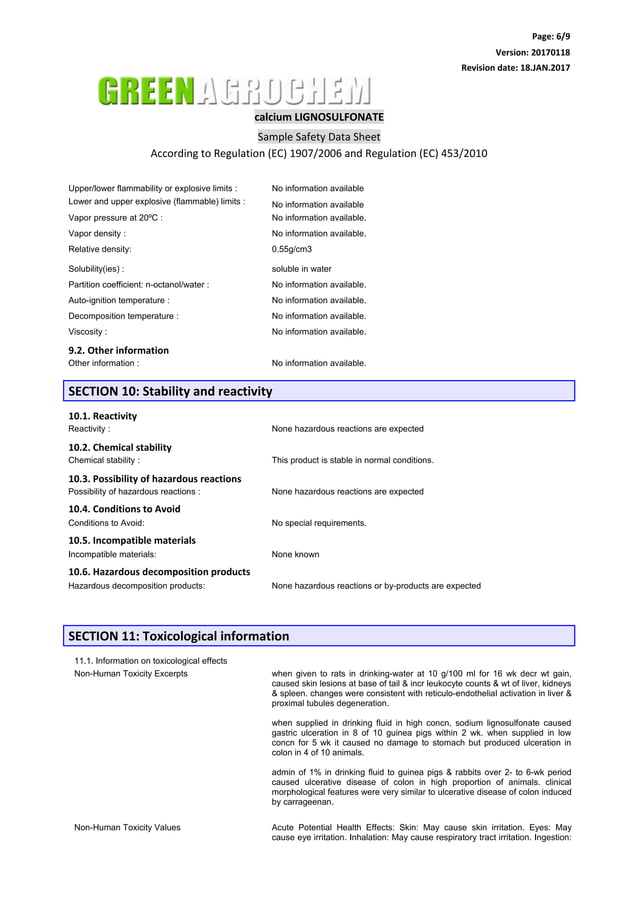 Msds magnesium lignosulfonate | PDF