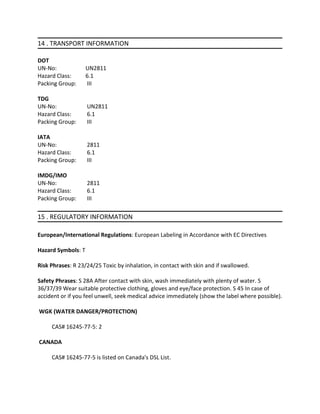 Msds para-phenylene-diamine-sulphate | PDF