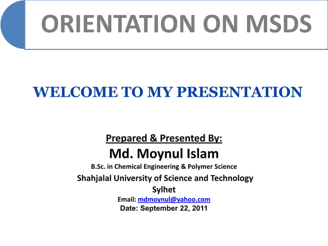MSDS Presentation | PPSX | Chemistry | Science