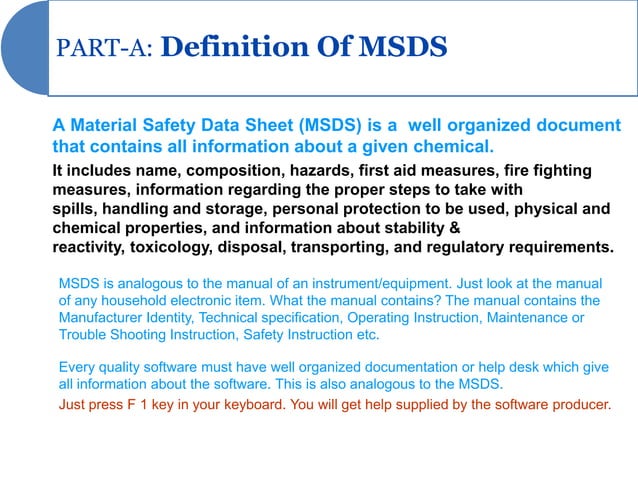 MSDS Presentation | PPSX | Chemistry | Science