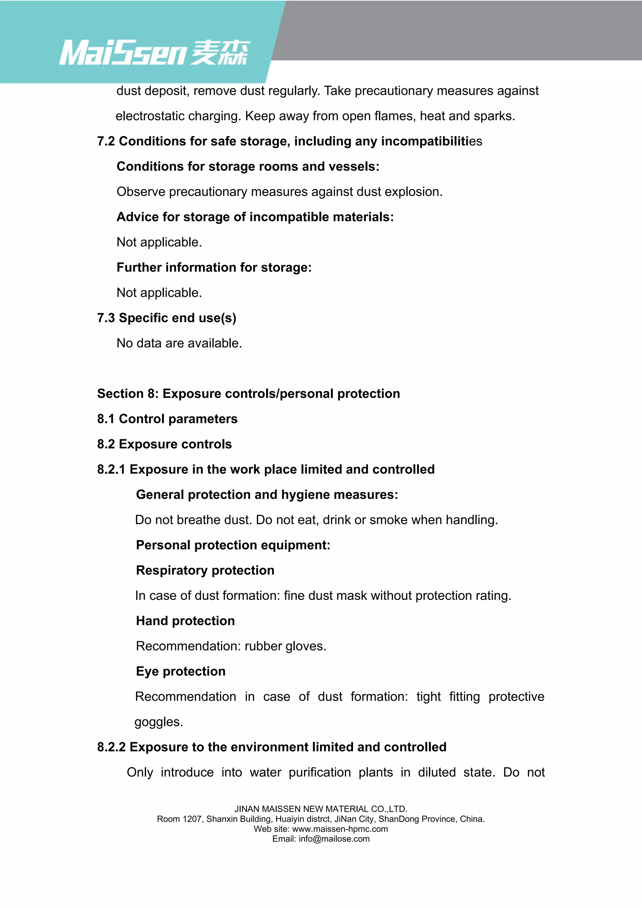 MSDS of redispersible polymer powder | PDF