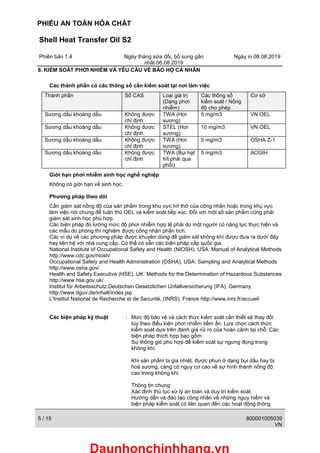 Msds Dầu Truyền Nhiệt Shell Heat Transfer Oil S2 | PDF