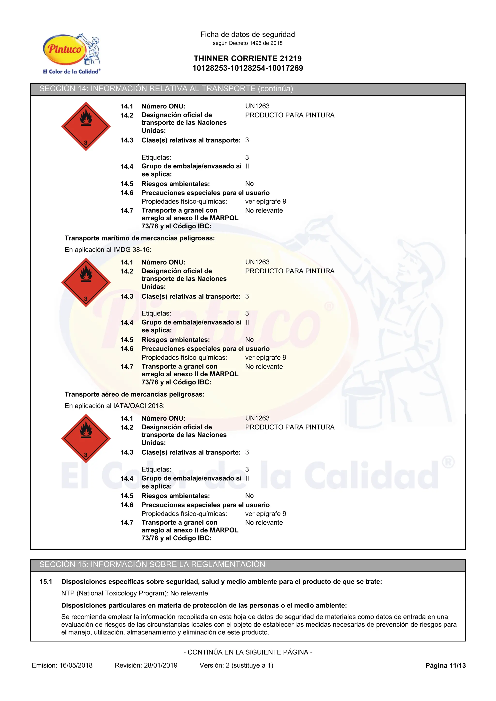Ficha de datos de seguridad MSDS Thinner-corriente | PDF | Indoor ...