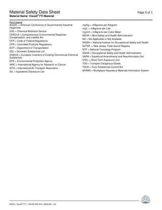 MSDS for the VisiJet FTI | PDF