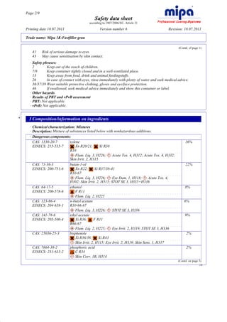 Msds 1 k fastfiller | PDF