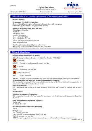 Msds 2 k plastic-grundierfiller-gb | PDF