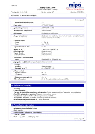 Msds 2 k plastic-grundierfiller-gb | PDF