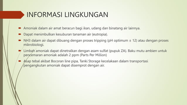 MSDS (Material Safety Data Sheet) NH3 (Amonia) | PPTX