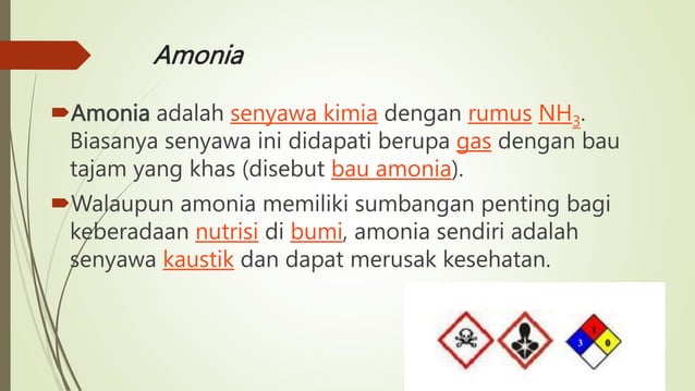 MSDS (Material Safety Data Sheet) NH3 (Amonia) | PPTX
