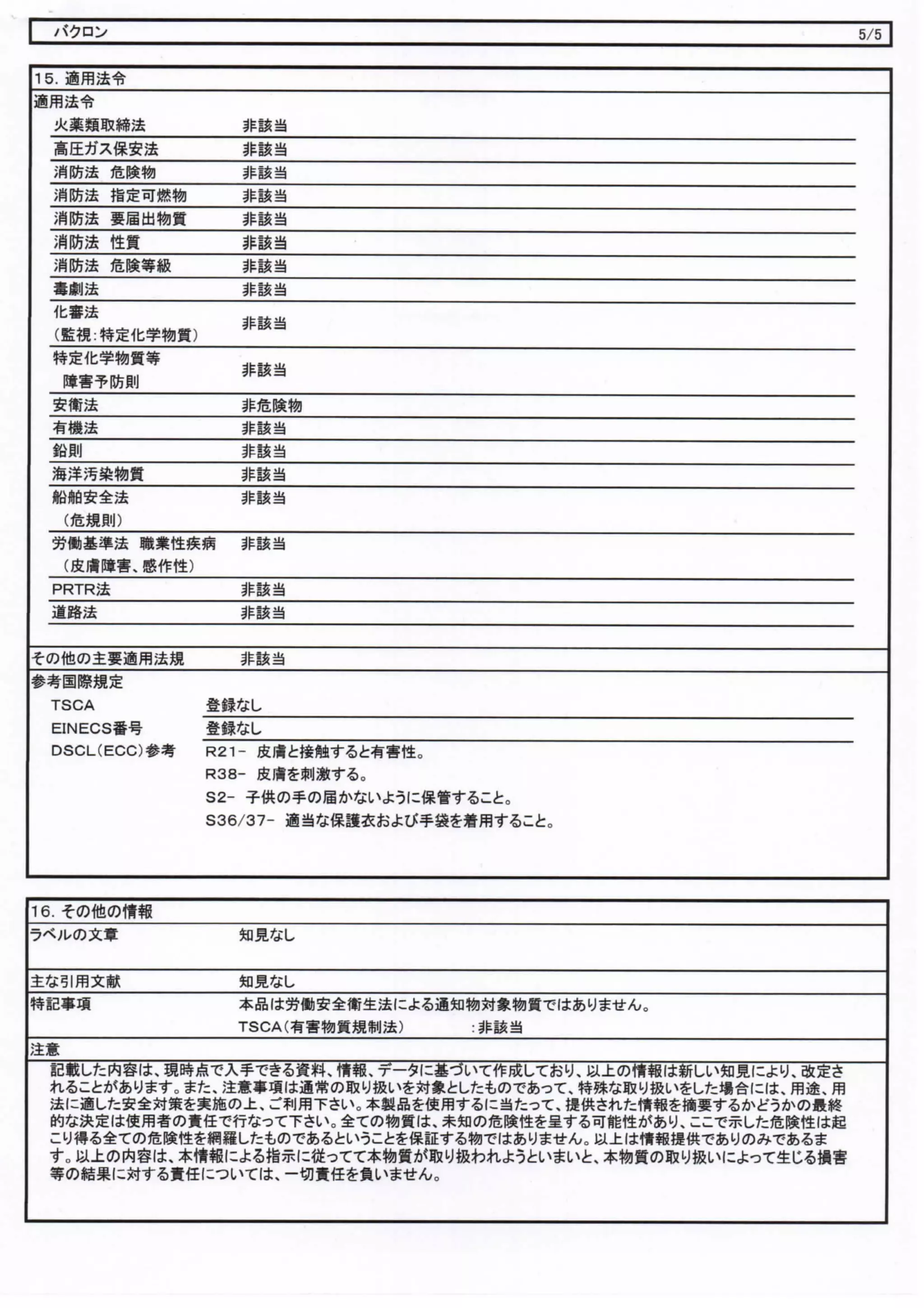 Msds bacron japanese | PDF