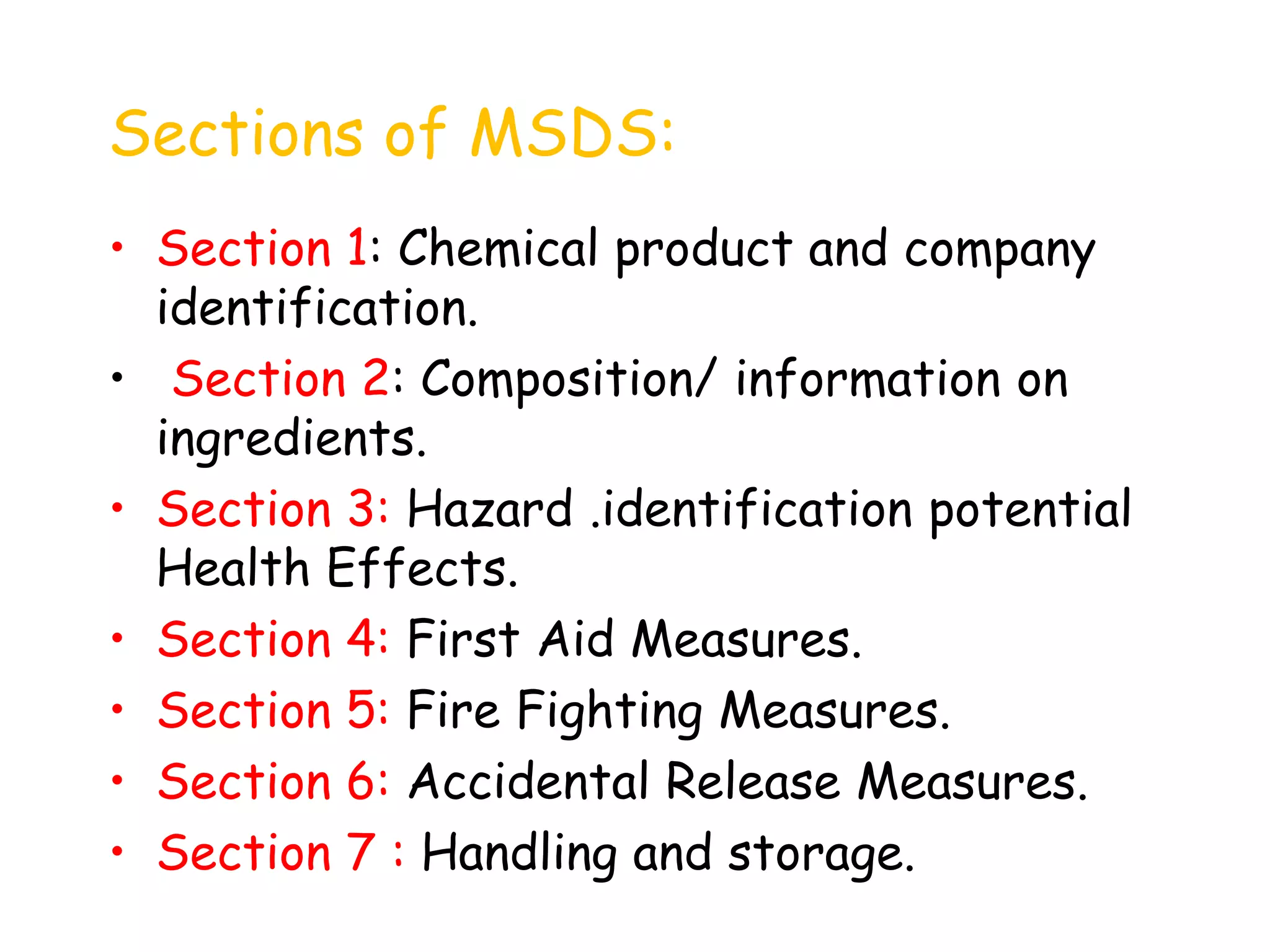MSDS material safety data sheet | PPT