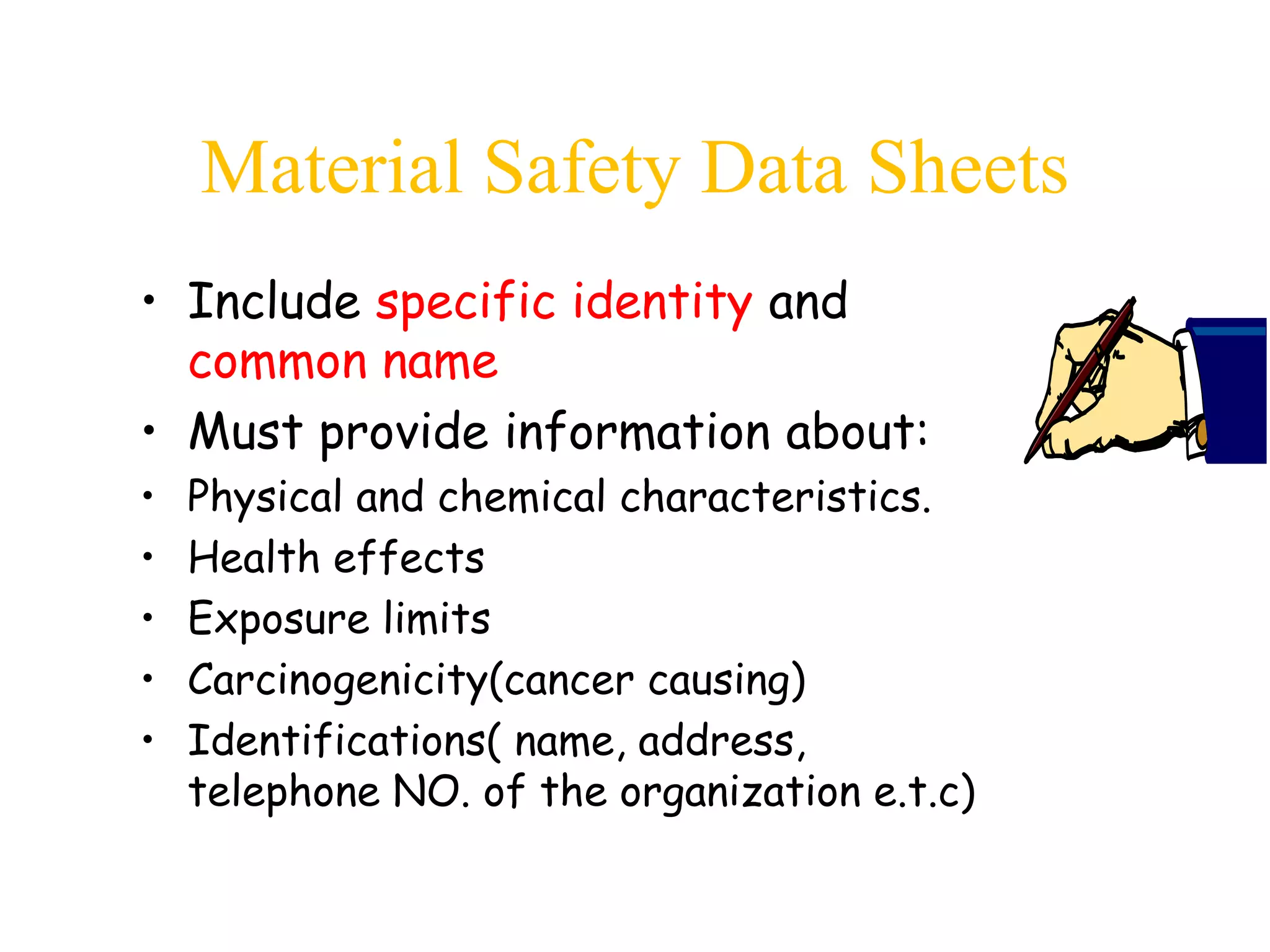 MSDS material safety data sheet | PPT