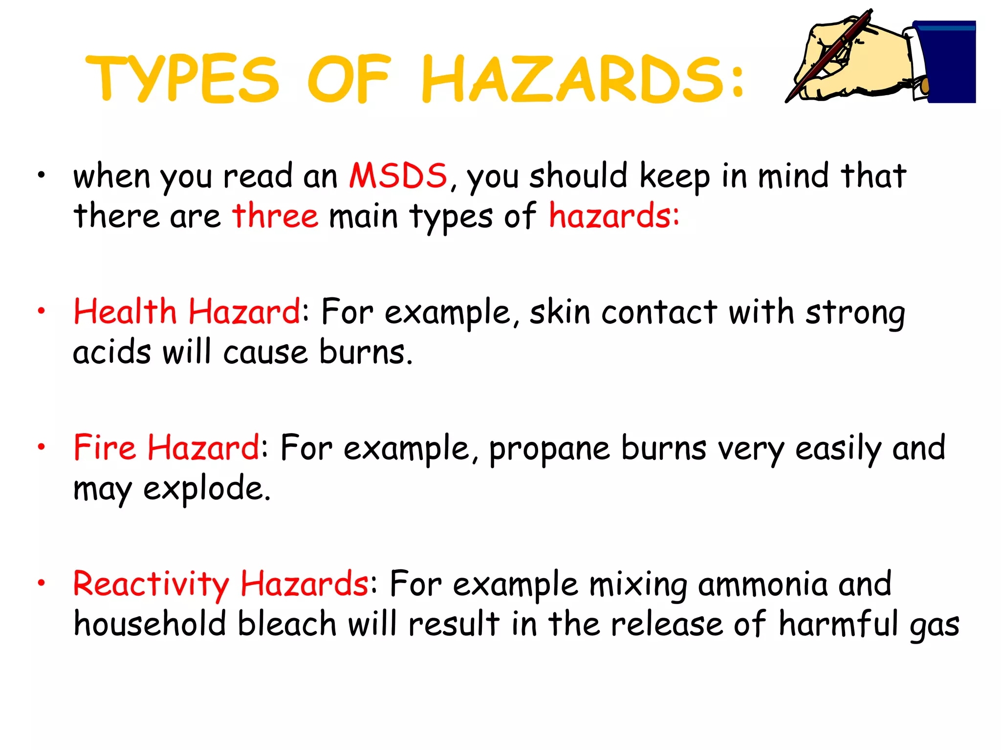MSDS material safety data sheet | PPT